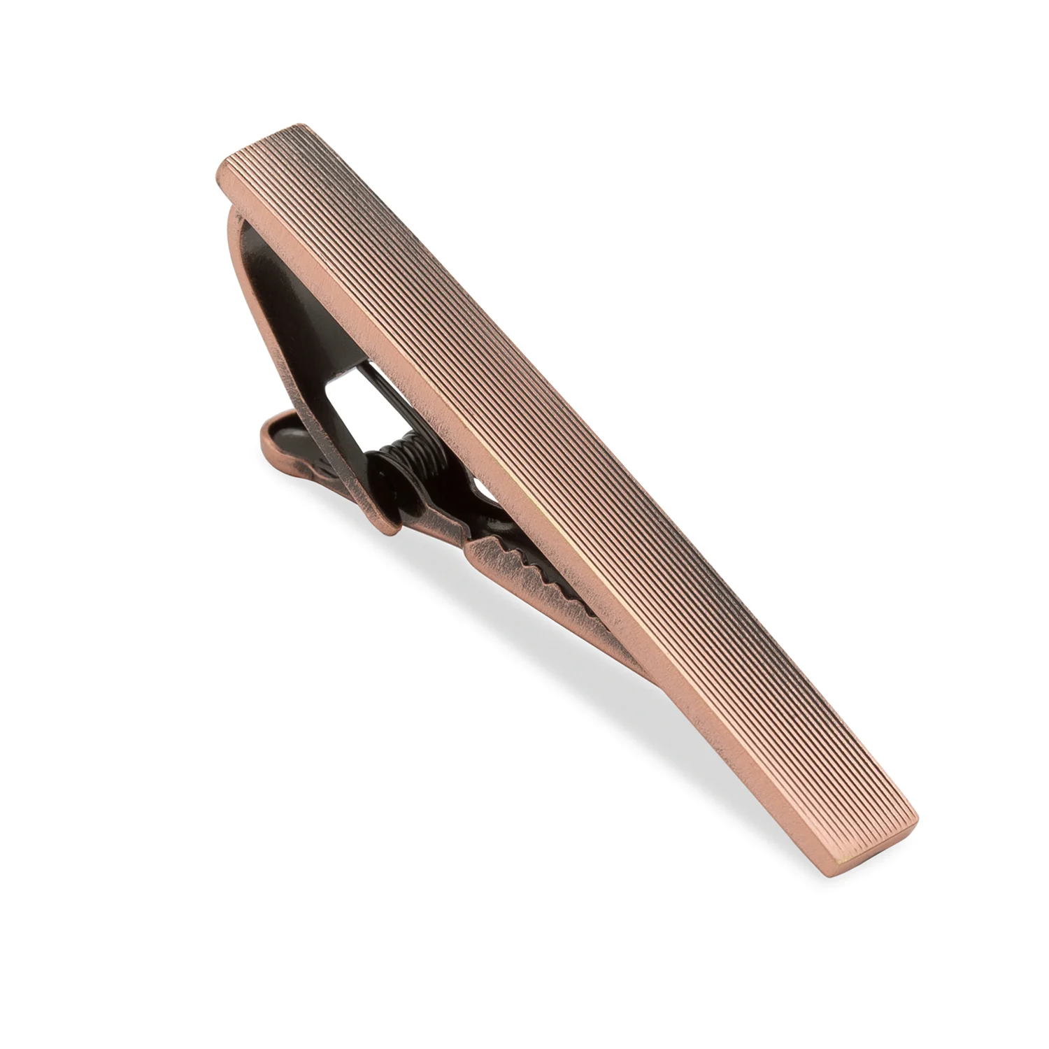 Antique Copper Horizontal Lines Tie Bar - OTAA