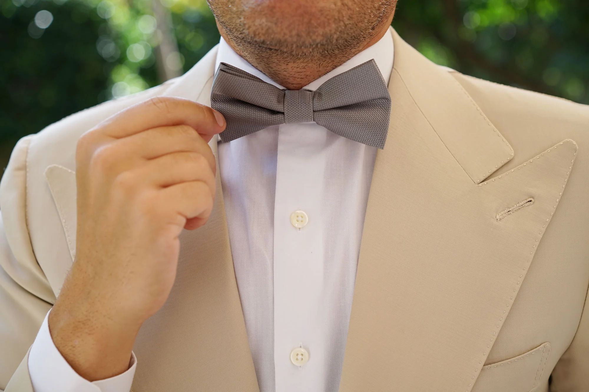 Mercury Grey Weave Bow Tie - Handmade Neckties, Bowties & Dress Shirts